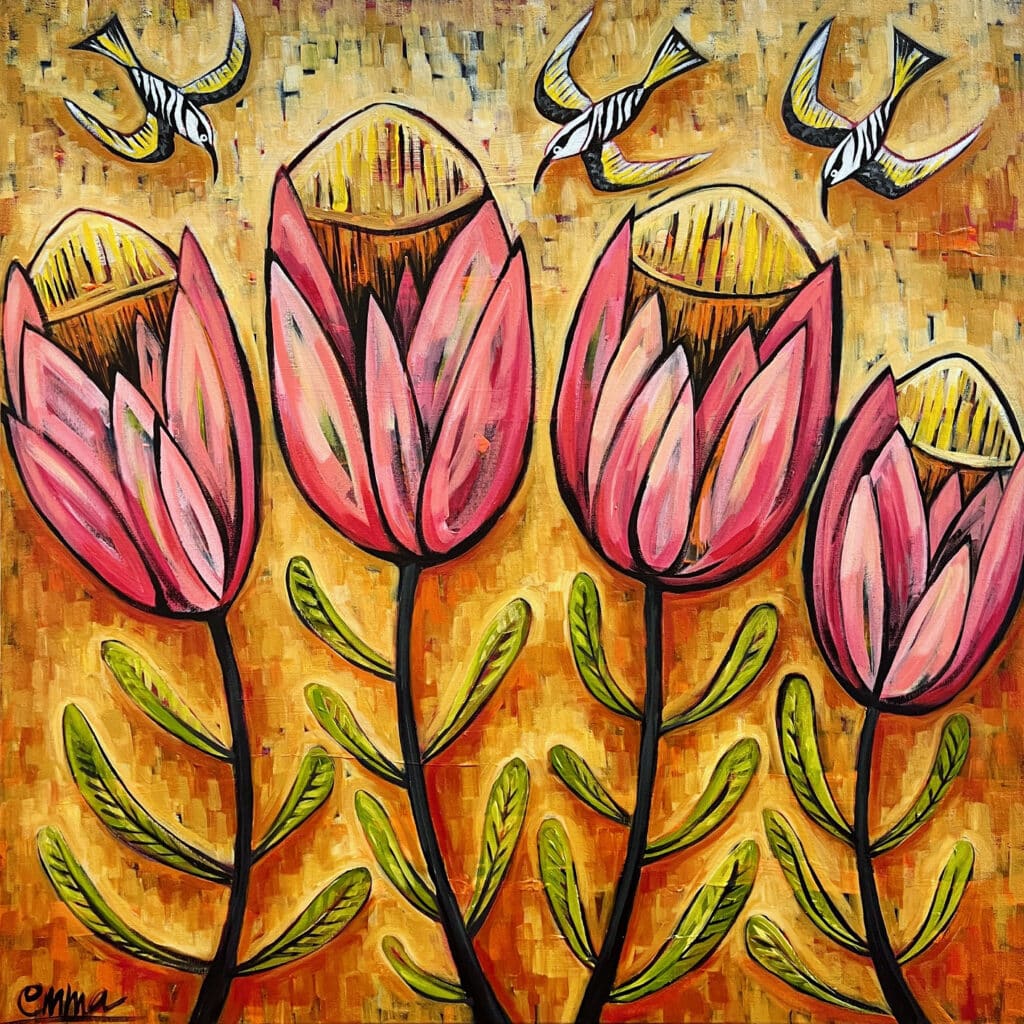 Very Happy Honey Eater - Emma Blyth - Black Stump Gallery
